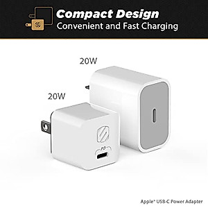 SCOSCHE HPDC20WT-SP Fast Charger PowerVolt 20W Mini Cube USB-C, Wall Adapter for Phone, 4X Faster Power Charge, Portable Outlet Plug, White