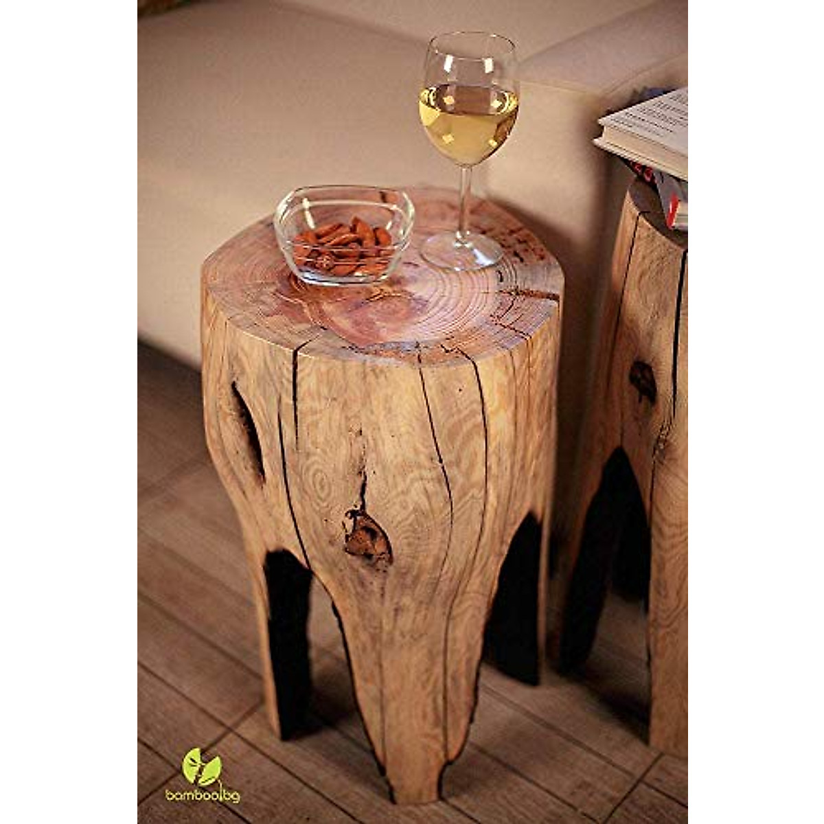 Bedside Table, Rustic Nightstand, Tree Stump Coffee Table, Farmhouse End Table
