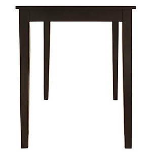 Signature Design by Ashley Kimonte Rectangular Dining Room Table, Black & Kimonte Modern Faux Leather Upholstered Armless Dining Chair, 2 Count, Dark Brown