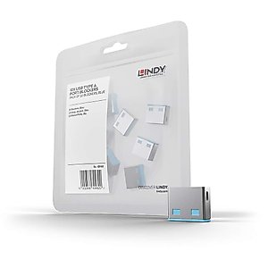 Lindy USB Port Blocker - Pack of 10 - Blue 40462