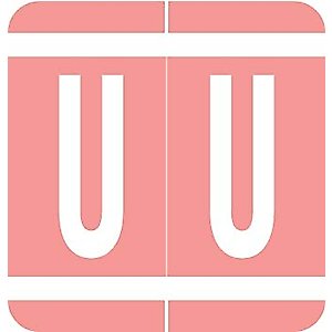 AMZfiling Alpha Labels on 3-Ring Binder Sheets- Letter U, Pink, GBS/VRE Compatible (Polylaminated, 200/Package)