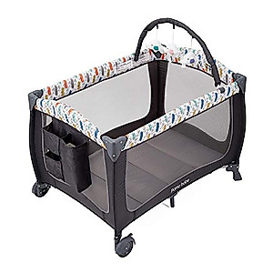 Pamo Babe Portable Travel Crib for Toddlers, Baby Playpen with Bassinet and Changing Table(Blue)
