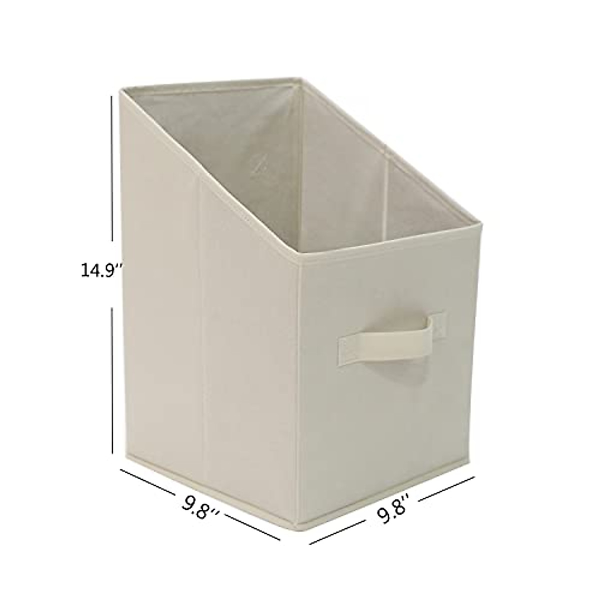 Sebadaci Storage Bins Cubes Baskets with Handles Collapsible Storage Bins Storage Baskets for Shelves, Organizing, Office Organizer 3-Pack Collapsible Storage Bins, Beige, Medium