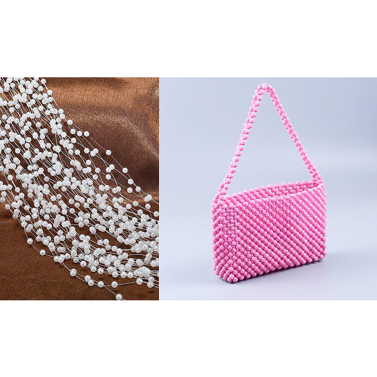 KONMAY Clear Seed Beads Thread, 340 Yards 0.3mm Monofilament Nylon Beading Thread, Invisible Craft String Thread for Hanging Ornaments, Crafting, Balloon Arch, Beading and Jewelry Making