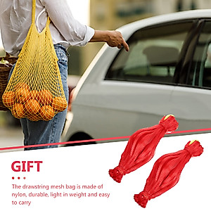 HANABASS 200pcs Mesh Produce Bags Seafood Boiling Bags Onion Fruits Mesh Produce Bags Reusable Net Bags for Vegetables and Fruits Boiling Bags for Cooking Crab Shellfish Crawfish Red