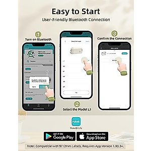 Makeid Label Maker Machine with Tape - Compatible with 9/12/16mm Waterproof Tape, Portable & Rechargeable Label Makers with Built-in Cutter Wireless Label Printer Compatible with Android & iOS Devices