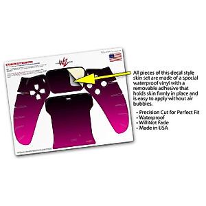 WraptorSkinz Skin Wrap compatible with Sony PS5 DualSense Controller Smooth Fades Hot Pink Black (CONTROLLER NOT INCLUDED)