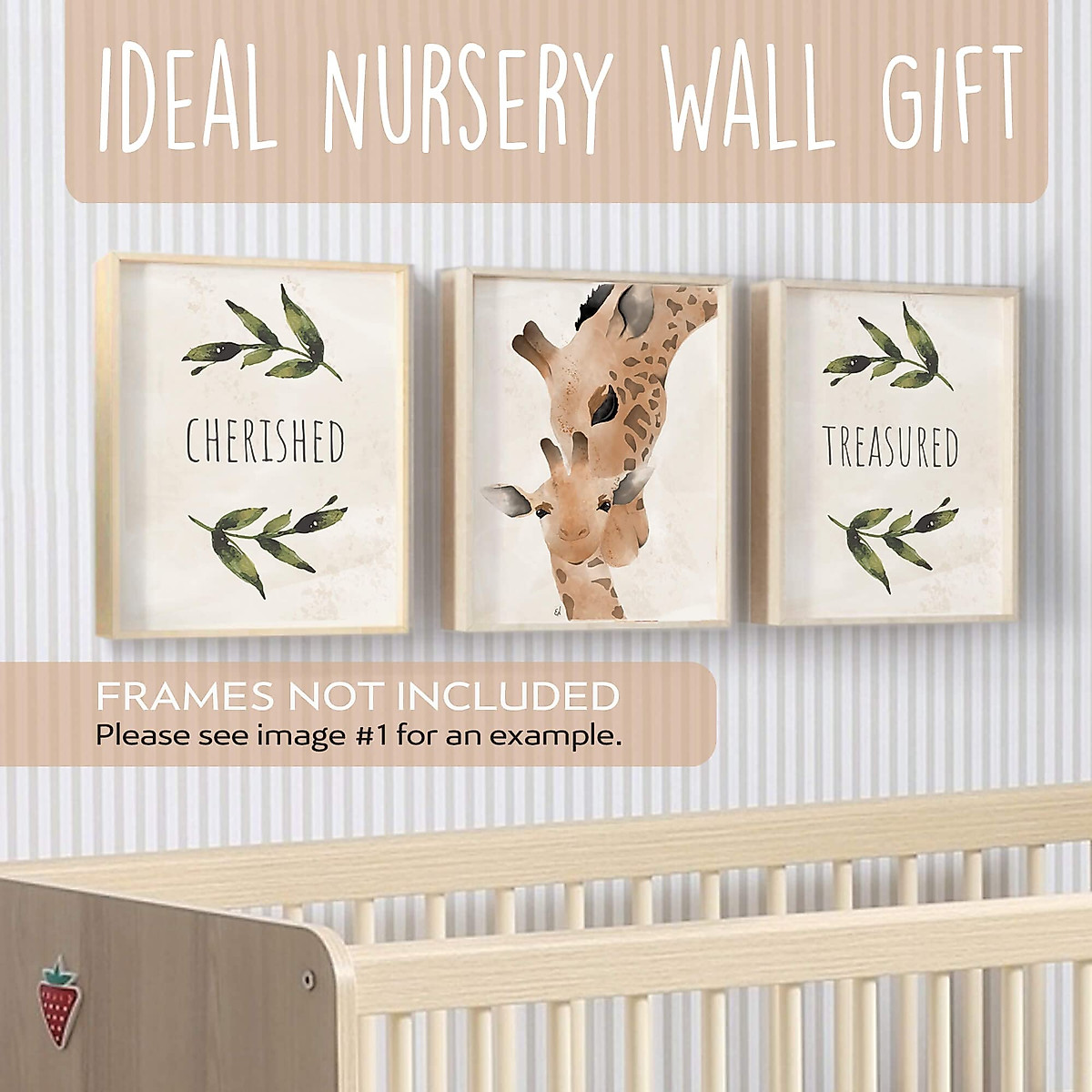 Safari Nursery Decor | Jungle Nursery Decor | Giraffe Wall Art Nursery Print | Set of 3 | Unframed 11 x 14 | Nursery Wall Art | Nursery Wall Decor | Baby Nursery Decor | Jungle Theme Nursery Decor