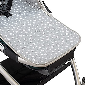 JYOKO Kids mat Compatible with Uppababy Vista 100% Cotton + Foam + 3D Air Confort (White Star)