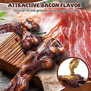 WAGS PET 4 Pack Dog Chew Toys for Aggressive Chewers, Indestructible Dog Toys for Medium Large Breed, Real Bacon Flavor, Tough and Durable Nylon Toy for Better Dental Care