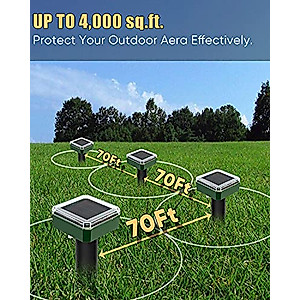 SEEKBIT Ultrasonic Mole Repellent Solar Powered Sonic Mole Snake Gopher Vole Repellent Deterrent Spikes for Lawn Garden Yard, Groundhog Repeller, Waterproof (8 Pack)