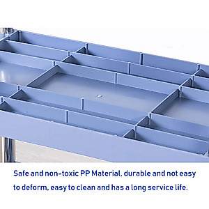 INDYAH Movable Trolleys, Kitchen Storage Hand Trucks, Hotel Caterolling Cart with Handleplastic Restaurants Service Trolley with Large Universal Wheel/Black/107X51X97Cm