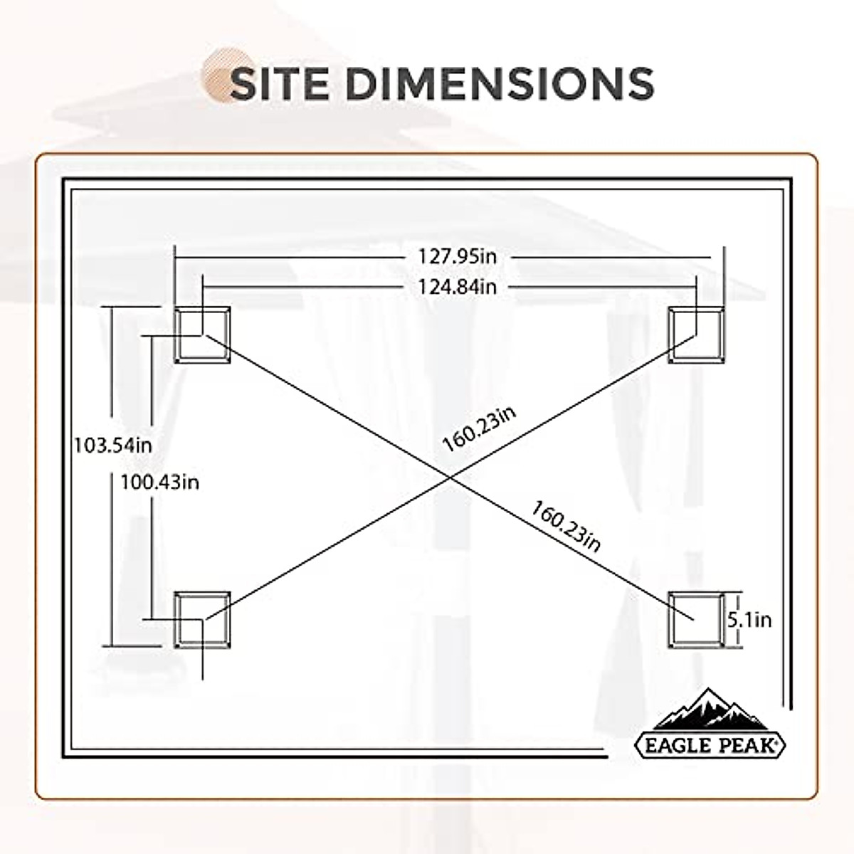 EAGLE PEAK 10x12 Outdoor Steel Frame Hardtop Gazebo Pavilion with Double Roof for Garden, Patio, Lawn and Party, Mosquito Mesh Netting and Light Beige Privacy Curtains Included, Black