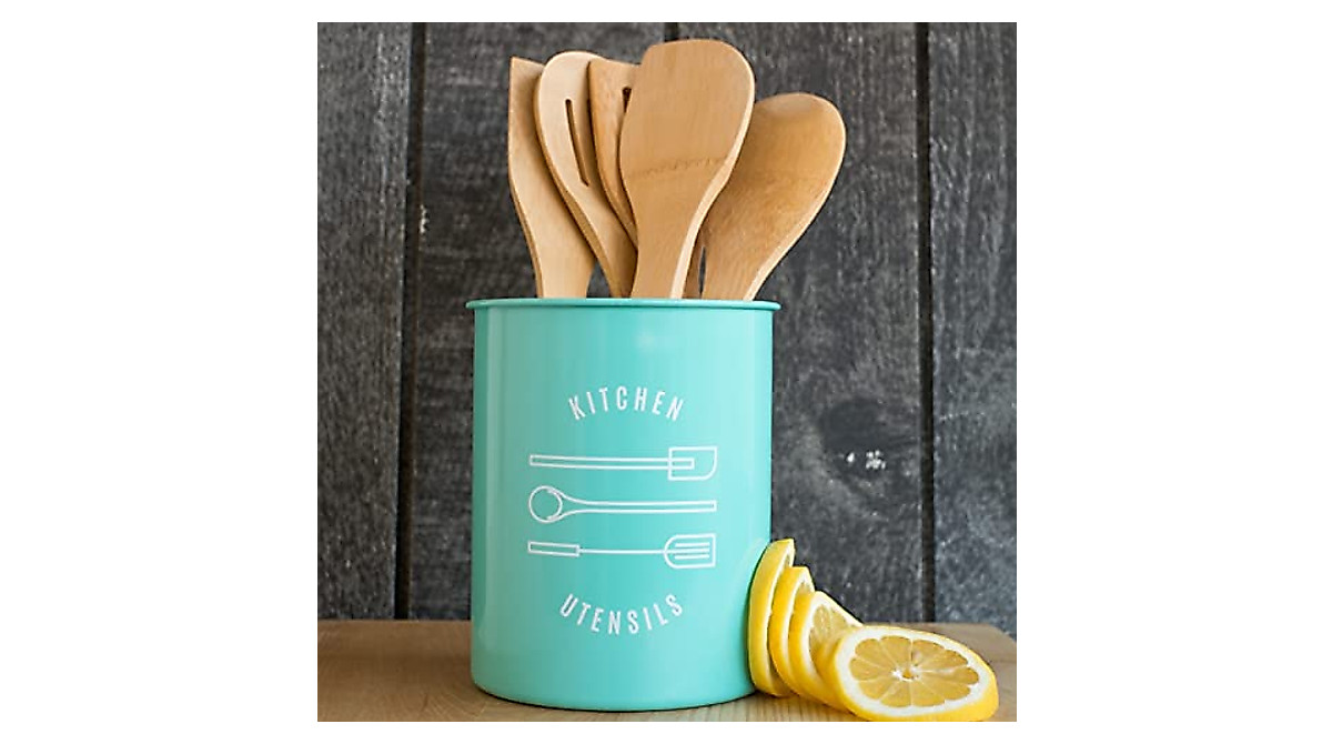 Now Designs Turquoise Utensil Crock for Organized Kitchens