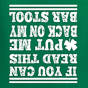 If You Can Read This Irish Clover Put Me Back On My Bar Stool St. Patrick's Day Men's Graphic T-Shirt, Kelly, 4X-Large