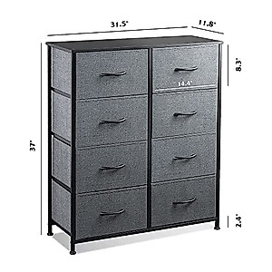WLIVE 2 Drawer Nigjtstand, 5 Drawer Dresser and 8 Drawer Dresser Set, Storage Tower, Organizer Unit for Bedroom, Hallway, Entryway, Closets