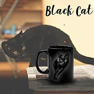 Warmstorey Black Cat Mug, Black Cat Ceramic Coffee Mug, Black Cat Gifts for Women - Men - Cat Lovers, Birthday - Mothers Day - Fathers Day Idea for Black Cat Lovers - Black Cat Mom - Black Cat Dad