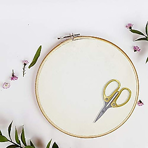 Embroidery Scissors - 4 1/2" Fine Cut Sharp Point Titanium Scissors w/Sheath - Small Craft Snip Scissors - Gold - 1 Pair