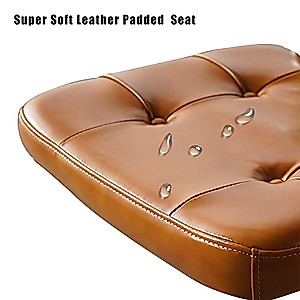 QQXX Rattan Dining Chairs Set of 2,Mid Century Modern Kitchen & Dining Room Chair with Cane Backrest,Comfy Leather Upholstered Accent Desk Chair with Metal Legs(23.83" D x 16.35" W x 34.07" H, Black)