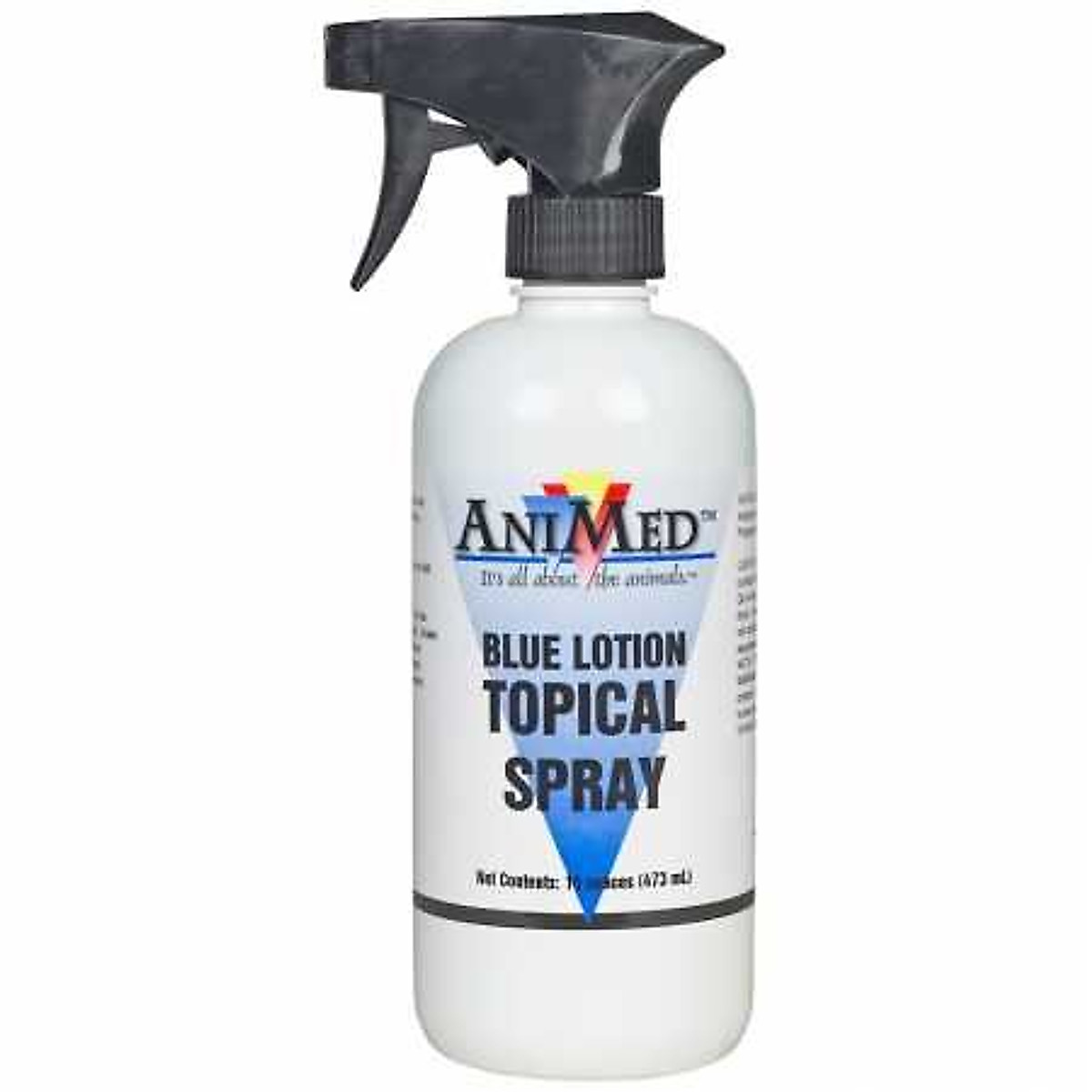 AniMed Blue Lotion Topical Antiseptic for Horses Dogs Cats Cows Sheep and Goats, 16-Ounce
