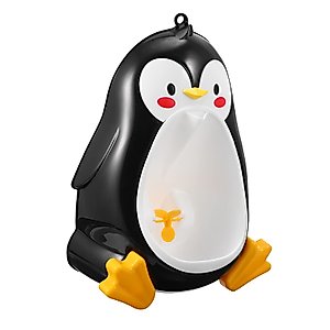 Urinal Pee Trainer Potty Training Urinals Penguin Standing Potty Training Urinal Kids Urinal Trainer for Boys with Fun Aiming Black Childs Urinal