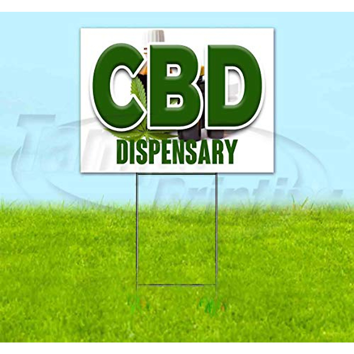CBD Dispensary Corrugated Plastic Yard Sign, Bandit, Lawn, Decorations, New, Advertising, USA (18"x24")