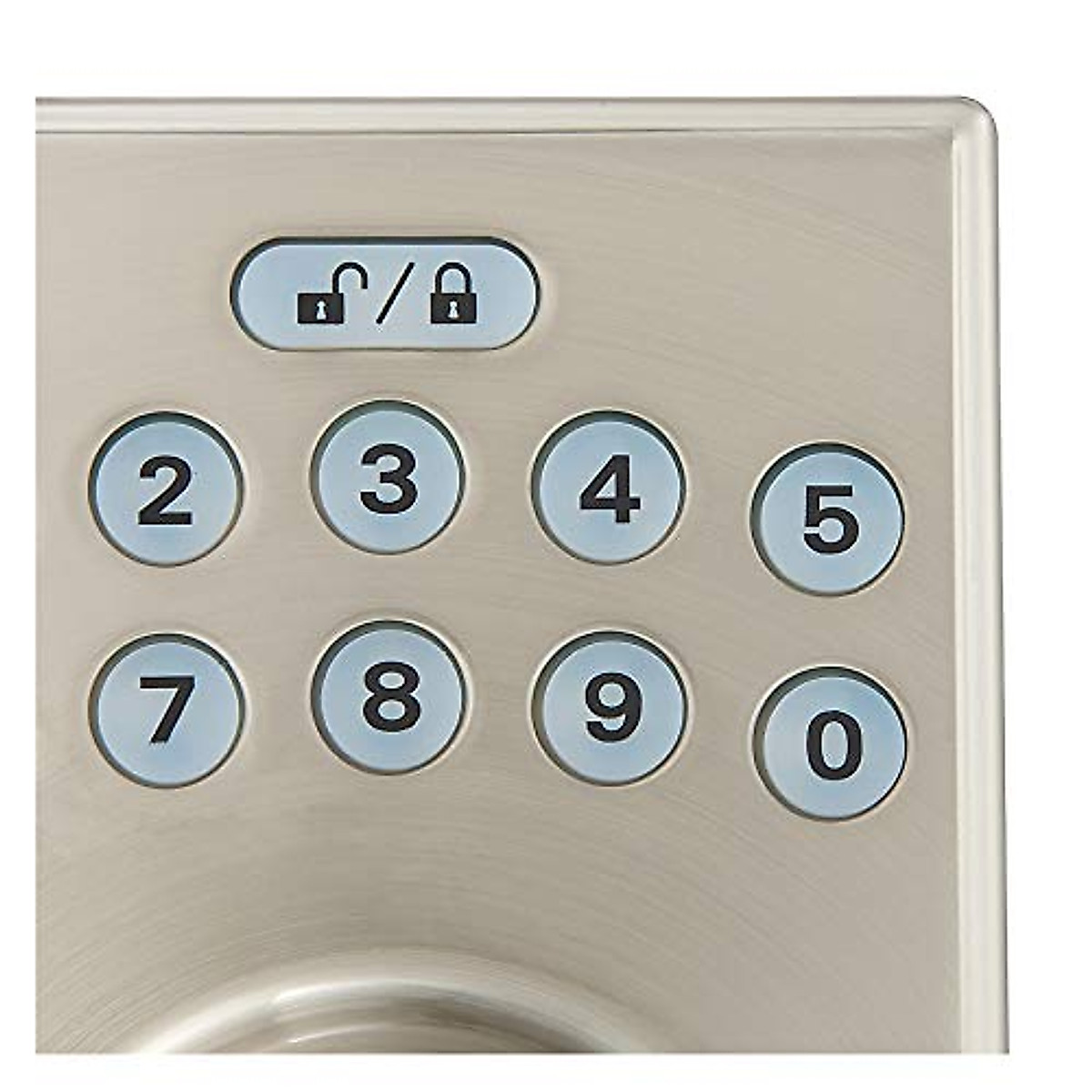 Amazon Basics Contemporary Electronic Keypad Deadbolt Door Lock With Passage Lever, Satin Nickel, 6.62 cm x 11.81 cm
