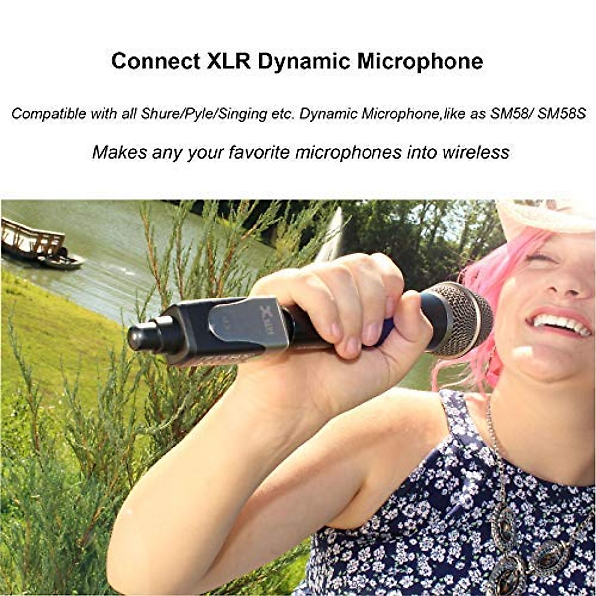 Xvive U3 XLR Microphone Wireless System 2.4GHz Wireless XLR Transmitter and Receiver for Dynamic Microphone, Audio Mixer, PA System