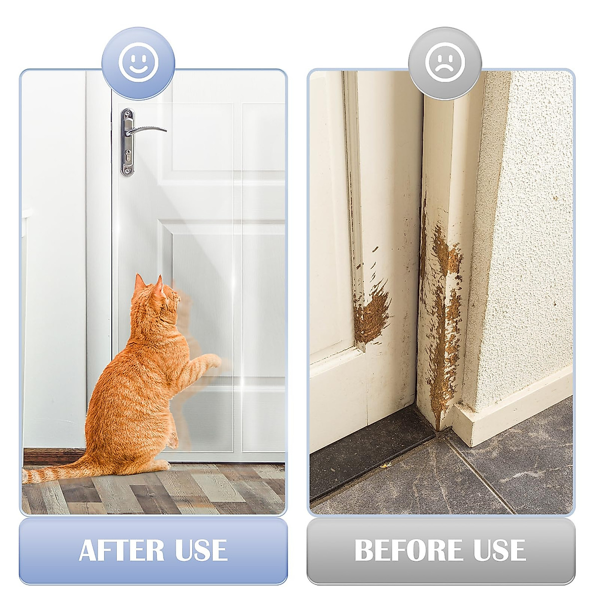 Delffyns Door Scratch Protector from Dog Scratching, 200'' x 8.3'' Anti Scratch Guard Deterrent Tape, Ultra Durable Pad for Cats Dogs, Door Frame Protector for Screen Door, Window, Wall, Chari Leg