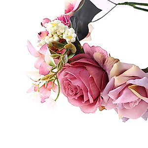 Ulfanit Girls Baby Shower Decoration - Adjustable Flower Crown Tiara and Growing A Princess Sash, Daddy Pin, Pink Party Gifts for Expectant Mom Dad Parents