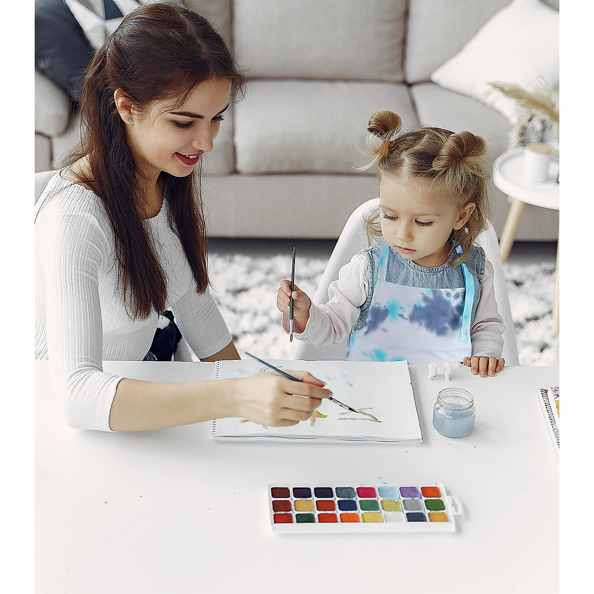 Lyzhiico 2Pcs Kids Apron Girls Chef Cooking Painting Cotton Apron For Boys Kitchen Baking Art Crafting Gardening With Pockets Bulk