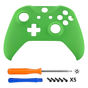 eXtremeRate Green Soft Touch Front Housing Shell Case for Xbox One S/X Controller, Comfortable Replacement Kit Faceplate Cover for Xbox One Wireless Controller Model 1708 - Controller NOT Included