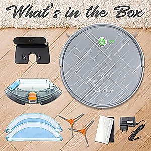Smart Gyroscope Robot Vacuum Cleaner - Multiroom Navigation Mobile App Control and Alexa Compatible - Auto Charge Dock, 3 Step Air Filter - Cleans Hardwood and Carpet Floor - Pure Clean PUCRC660
