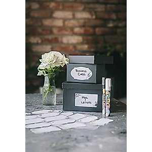 Inspired Designs Floral Chalkboard Label Stickers with 2 Chalk Pens - 120 Pcs Multi-Purpose Chalk Sticker Labels for Storage Bins, Spice Jars - 3.5”x2” Reusable Waterproof Pantry Labels for Organizing