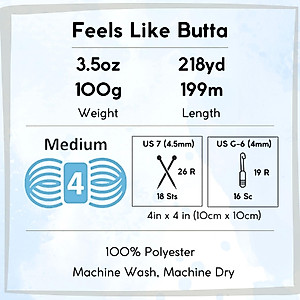 Lion Brand Feels Like Butta Dusty Blue 215-108 (6-Skeins - Same Dye Lot) Worsted Medium #4 Polyester Yarn for Crocheting and Knitting - Bundle with 1 Artsiga Crafts Project Bag