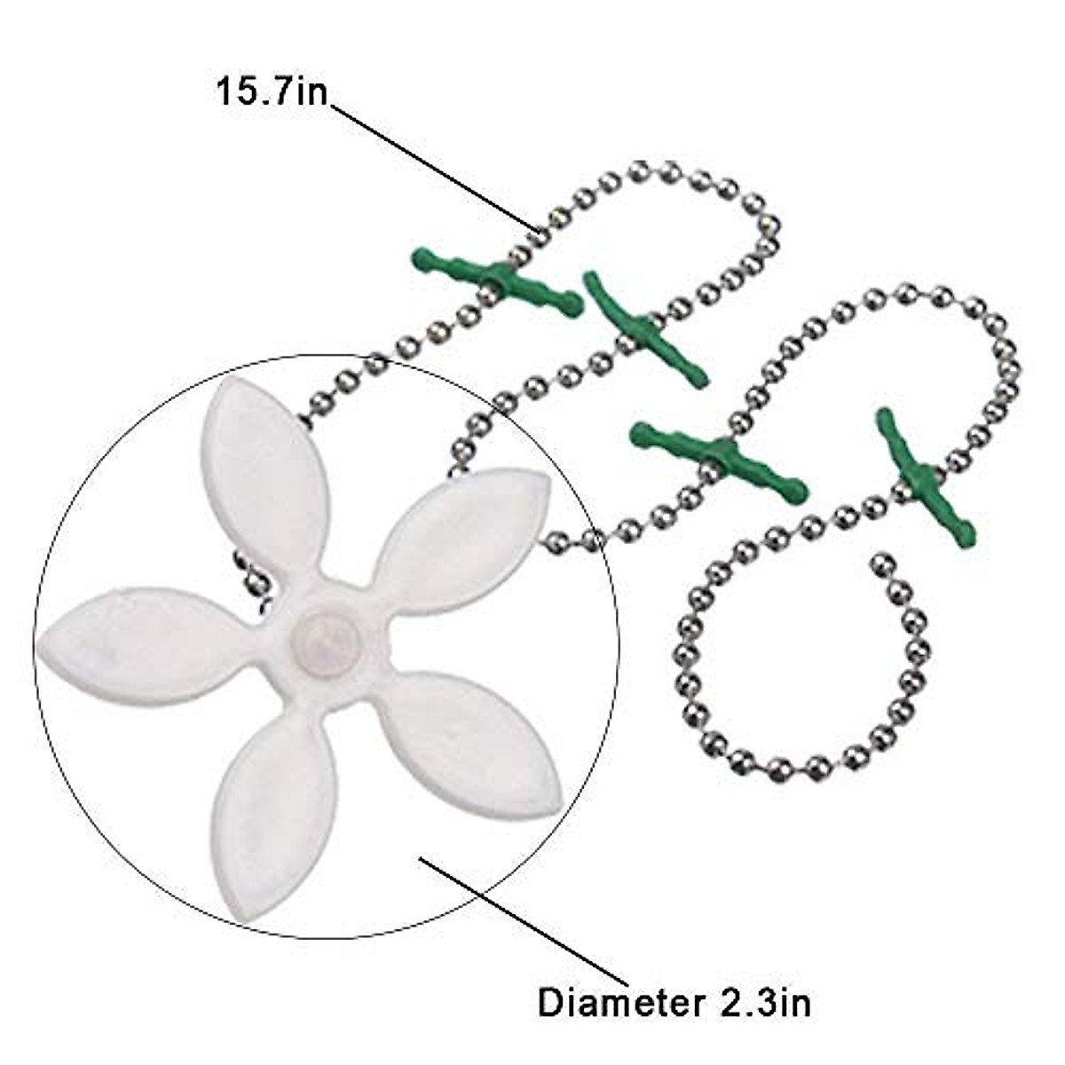 MauSong Hair Wig Drain Catcher Shower, Bathtub, Kitchen Sink, Flower Shape Stainless Steel Filter Chain Hook Strainer Disposable Anti-Blocking, Remover Snare Anchor Cover Protectors