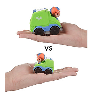 Blippi 3" Construction Vehicles 4-Pack Toy Playset (Ages 3+) Includes Excavator, Mobile, Fire Engine Truck & Garbage Truck - Officially Licensed - Gift for Kids, Boys & Girls