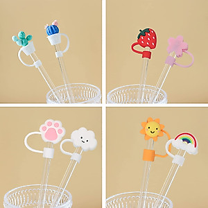 8 PCS Straw Caps Covers, Straw Covers For Reusable Straws, Straw Tip Covers, Drinking Straw Cover, Straw Caps For Reusable Straws, Straw Protector Cover, Silicone Straw Covers Cap, Cloud Straw Cover