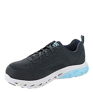 Skechers Glide Step SR - Alloy Toe Charcoal/Light Blue 9 B (M)