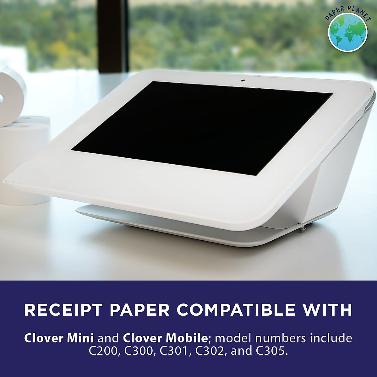 Thermal Paper for Clover POS (Clover Mini Thermal Printer) by Paper Planet | Credit Card Receipt Paper Rolls for Clover C200 C300 C301 C302 C305 | 8 Rolls