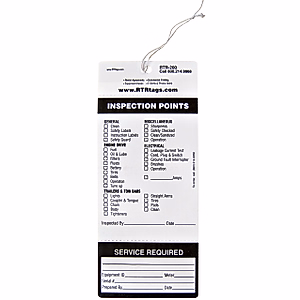 "The Economy" RTR-200 - 10Pt Card Stock - Weather Resistant - Ready To Rent Equipment Tag - 1000 Per Case - FREE samples - email info@RTRnation.com