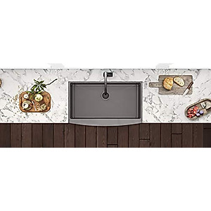 Ruvati Gunmetal Black Matte Stainless Steel 33-inch Apron-Front Farmhouse Kitchen Sink - Single Bowl - RVH9733BL