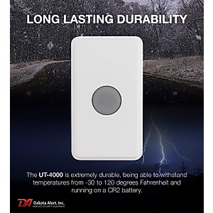 Dakota Alert UT-4000, Universal Transmitter for Wireless Home Security & Doorbell-1 Mile Long Range, Compatible with 4000 Series Receiver, Driveway Alarms Wireless, Mailbox Alert, Weatherproof Sensor