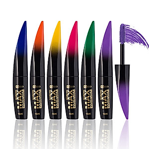 Long Lasting Smudge-Proof Lash Sensational Mascara, FantasyDay 6 Pcs 0.5 Fl Oz Washable Volumizing Lengthening Defining Curling Eyelash Makeup Set - Lift Separates Eye Lashes False Lash Effect Mascara