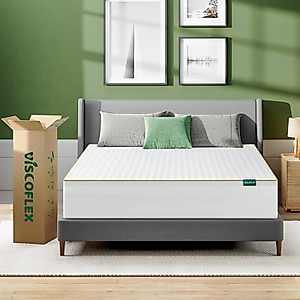 VISCOFLEX Firm Mattress Topper Queen Size 4 Inch - Extra Firm High Density Foam Bed Topper for Pain-Relief, Gel Memory Foam Mattress Topper, Best Firmness & Body Support, with Deep Pocket Sheet