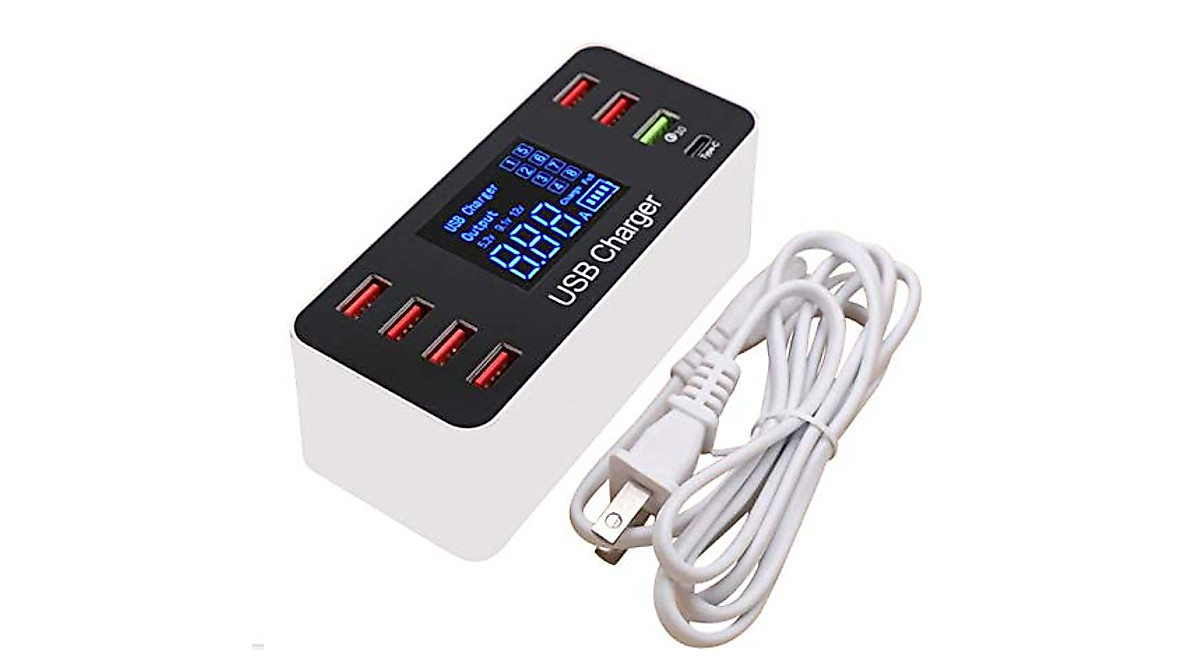 Smart 8-Port USB Charging Station with QC 3.0 & Type-C