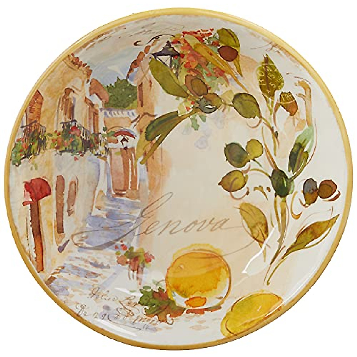 Certified International Piazzette 9.25" Soup/Pasta Bowls, Assorted Designs, Set of 4