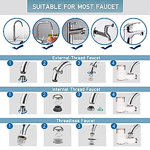 XNTONG - Water Purifier for Faucet, Tap Water Purifier with Activated Carbon, Home, Kitchen Faucet Water Filter, Water Filter for Faucet Reduces Lead, Chlorine, Sand, Heavy Metals etc pollutants