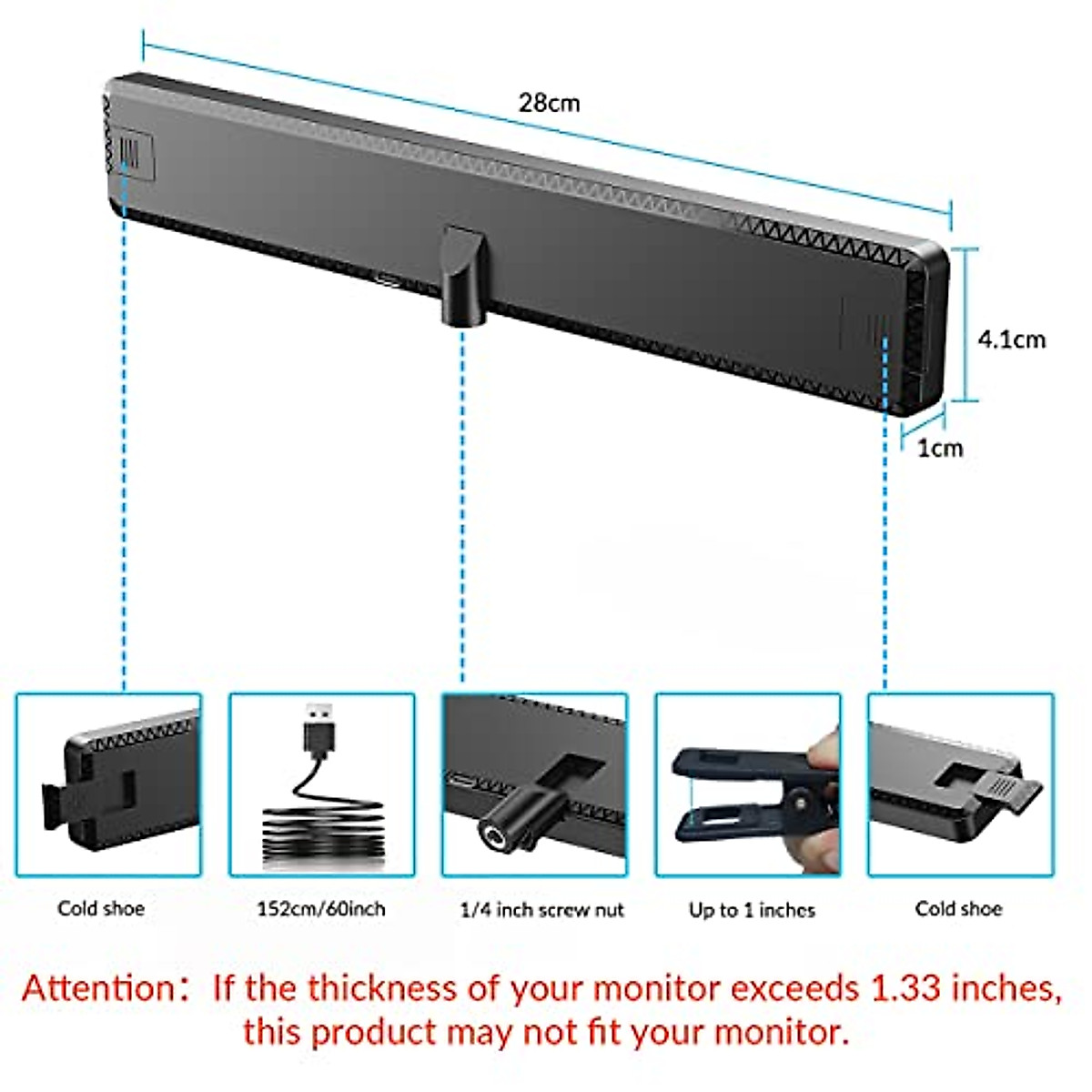 Video Conference Lighting for laptop&Computer, Webcam Light for Streaming, Zoom Lighting for Computer, 3 Working Modes, 10 Brightness Adjustable, with Tripod for Self Broadcast,Live Streaming,Vloggers