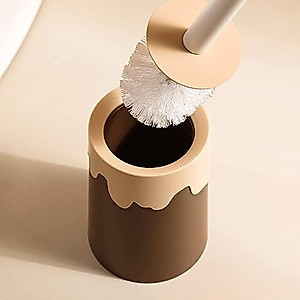 Plastic Toilet Bowl Brush Home Bathroom Floor Stand Toilet Cleaner Brush 4.5 X 18.1 Inches Toilet Brush and Stand Set